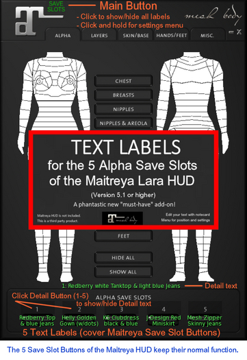 Second Life Marketplace - *SALE* for Maitreya! Alpha Save Button Text Labels for Maitreya Lara ...